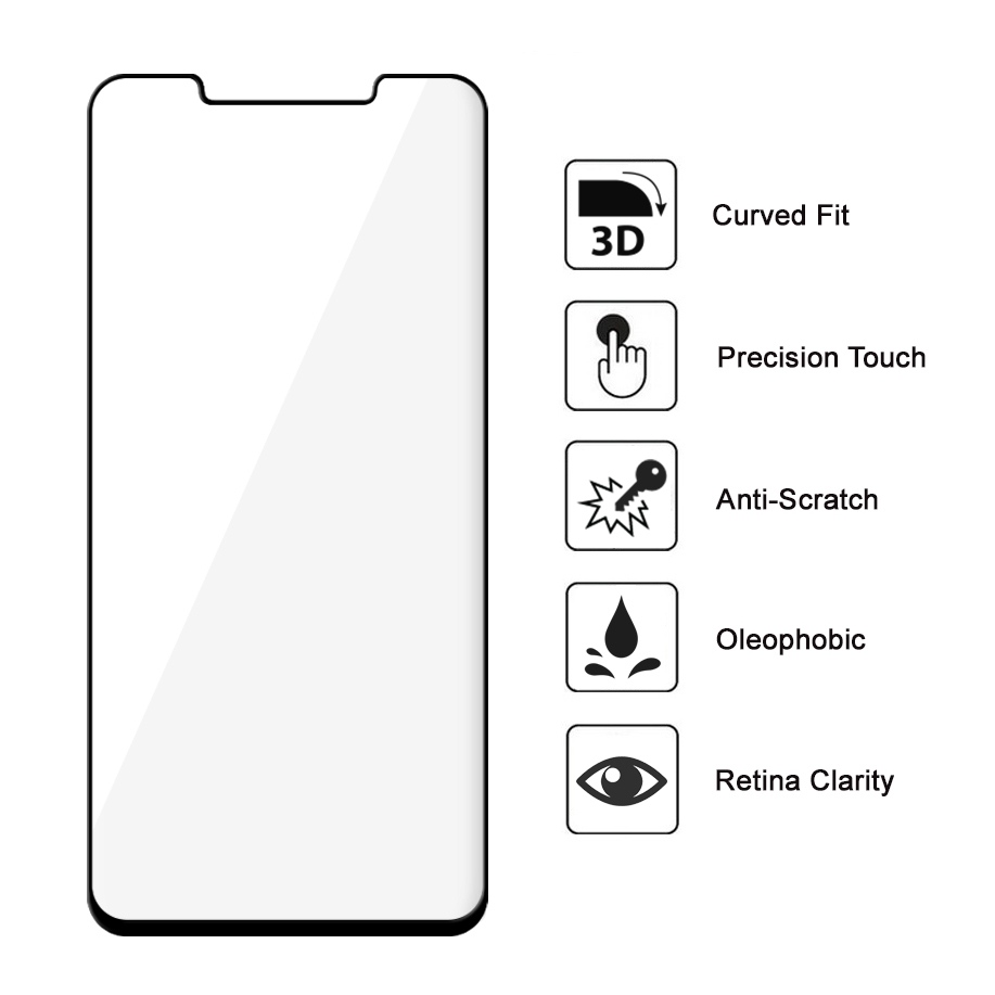 Black Curved Tempered Glass Screen Protector - Huawei Mate 20 Pro